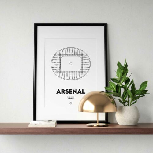 The Emirates Stadium, Arsenal FC outline illustration print - The Half ...